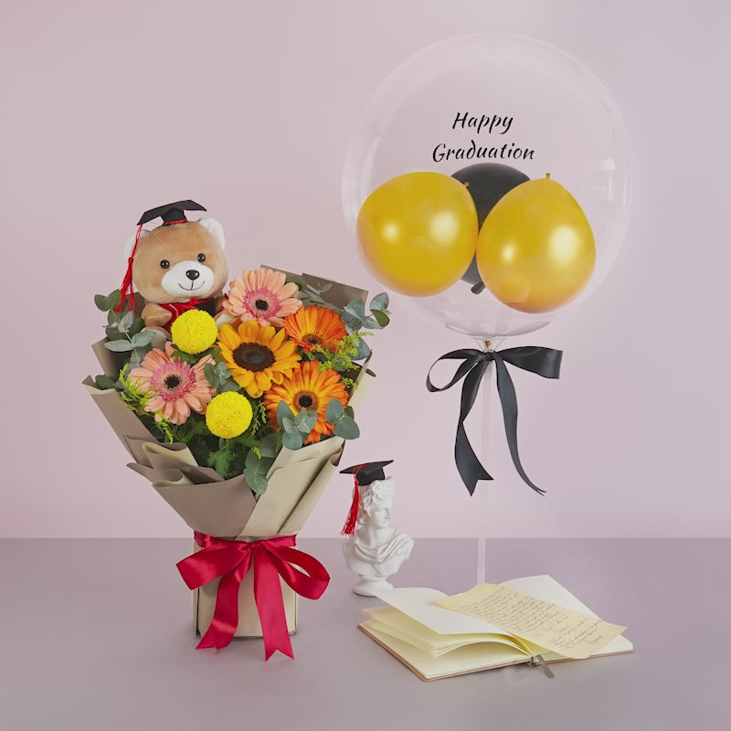 Shining Star Graduation Bouquet With Bear Singapore