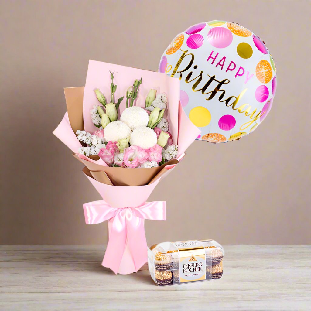 "Happy Birthday" Spotted Balloon | Same-Day Delivery SG